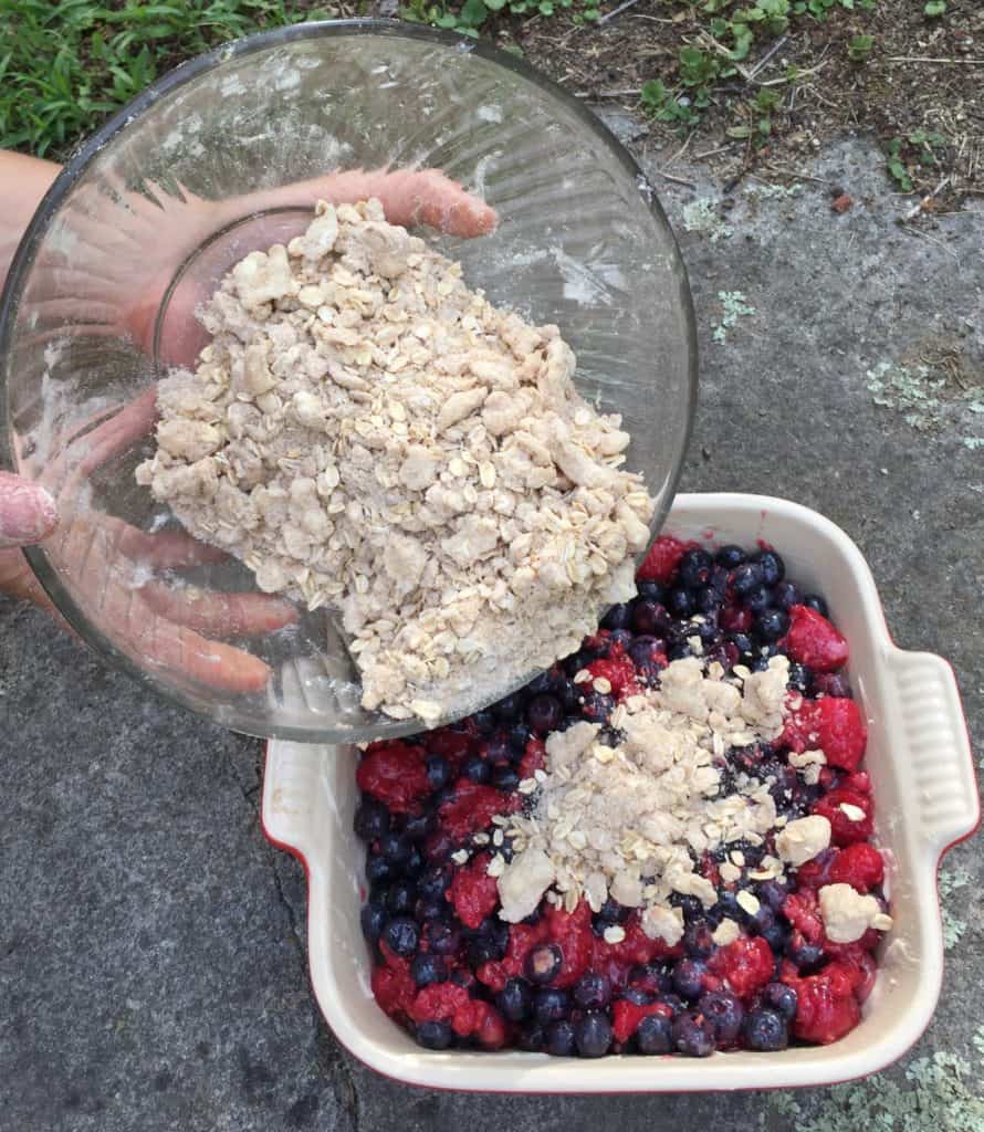 Easy Raspberry and Blueberry Cobbler - Pesto for Pennies